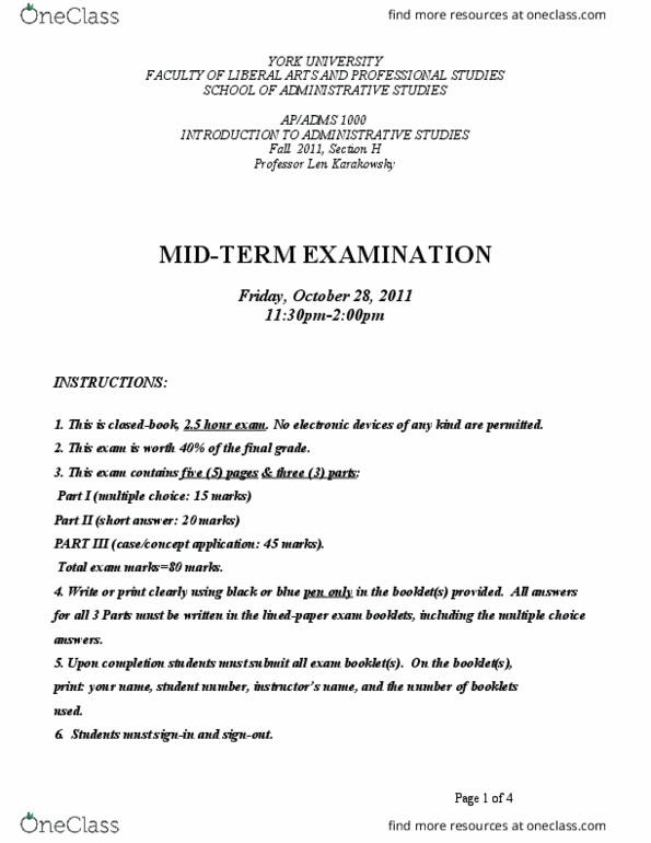 ADMS 1000 Study Guide - Fall 2018, Midterm - Oligopoly, Planned Economy ... ADMS 1000 Study Guide - Fall 2018, Midterm - Oligopoly, Planned Economy ...