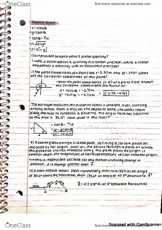 PHYSICS 1D03 Midterm: PHYSICS 1D03 - Test 1 Review (Chapter 3) - OneClass