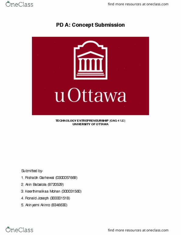Class Notes For GNG4120 At University Of Ottawa UOTTAWA 