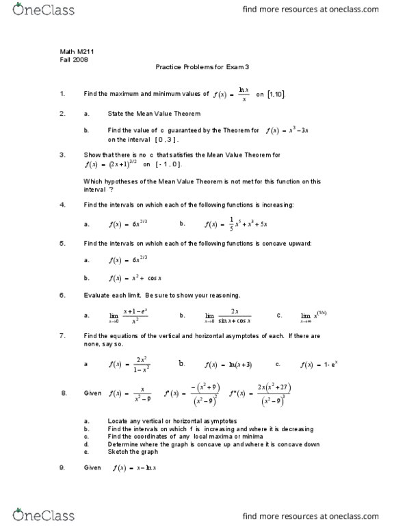 MATH-M 211 Midterm: MATH-M211 Term Test 3 2008 Spring - OneClass MATH-M 211 Midterm: MATH-M211 Term Test 3 2008 Spring - OneClass