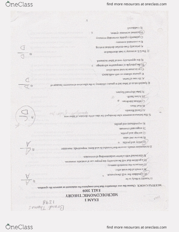ECON 2000 Midterm: ECON2000 Term Test 1 Solutions - OneClass ECON 2000 Midterm: ECON2000 Term Test 1 Solutions - OneClass