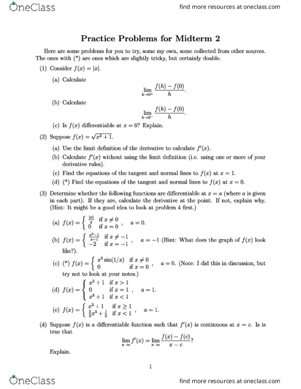 MATH 3A Midterm: MATH3A Term Test 2 2012 Fall - OneClass