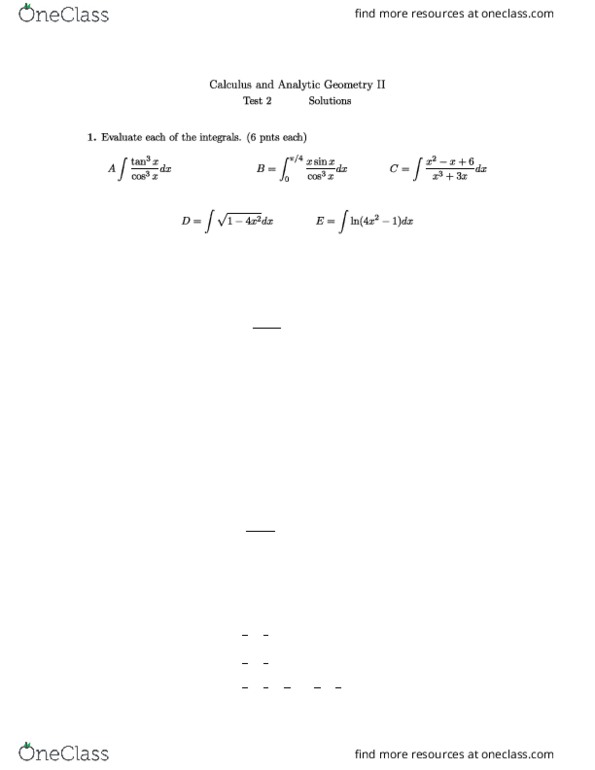 MAC 2312 Midterm: MAC2312 Term Test 2 - OneClass