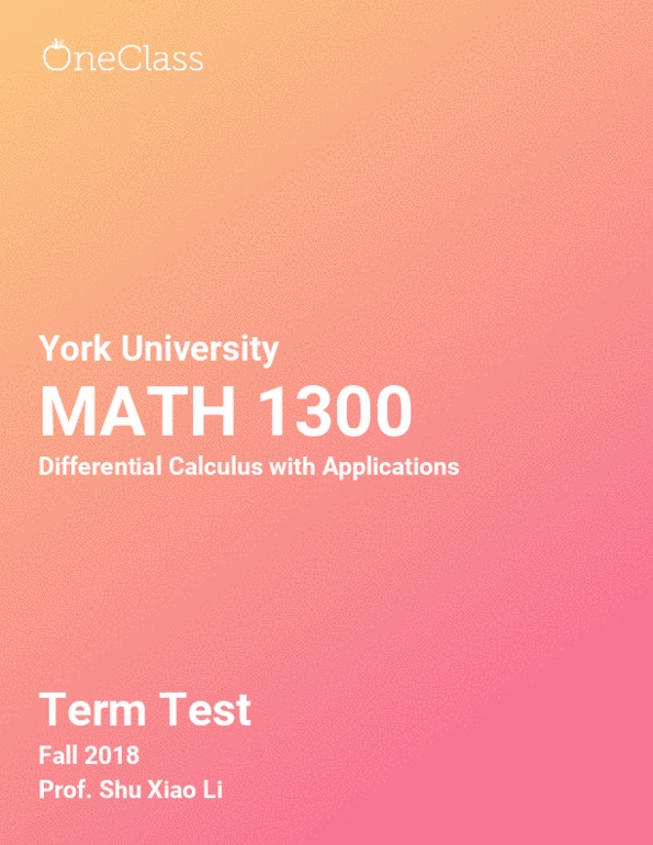 MATH 1300 Study Guide - Fall 2018, Comprehensive Term Test Notes ... MATH 1300 Study Guide - Fall 2018, Comprehensive Term Test Notes ...