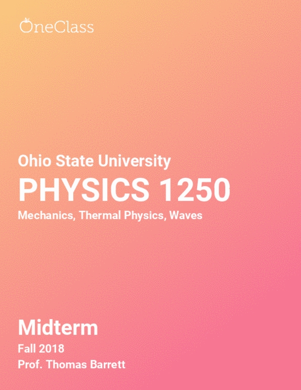 PHYSICS 1250 Study Guide - Fall 2018, Comprehensive Midterm Notes - Xz ... PHYSICS 1250 Study Guide - Fall 2018, Comprehensive Midterm Notes - Xz ...