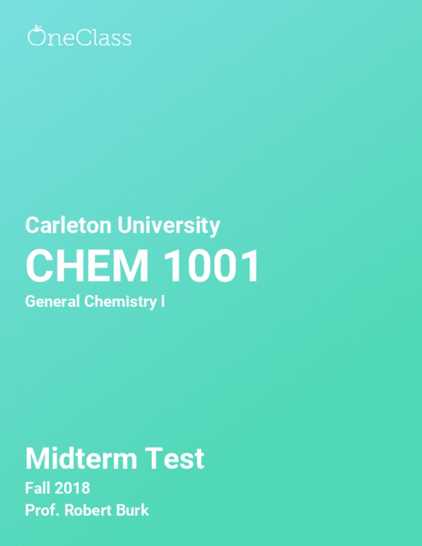 CHEM 1001 Study Guide - Fall 2018, Comprehensive Midterm Notes - Heat ... CHEM 1001 Study Guide - Fall 2018, Comprehensive Midterm Notes - Heat ...