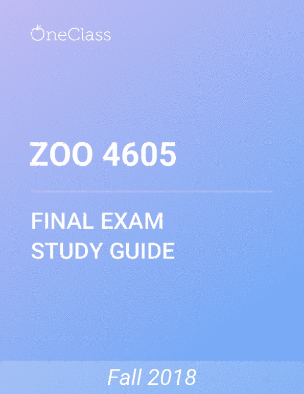 ZOO 4605 Study Guide - Comprehensive Final Exam Guide - Yolk Sac ...