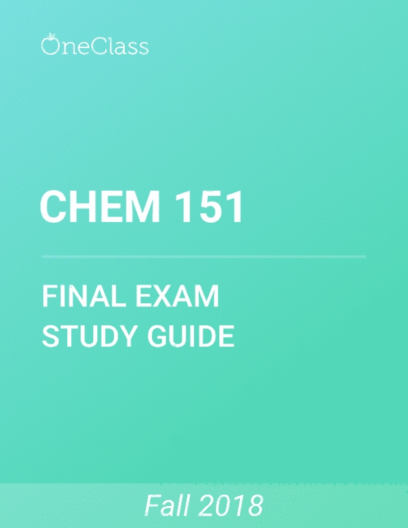 CHEM 151 Study Guide - Comprehensive Final Exam Guide - Triple Point ... CHEM 151 Study Guide - Comprehensive Final Exam Guide - Triple Point ...