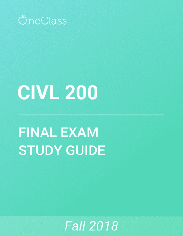 CIVL 200 Study Guide - Comprehensive Final Exam Guide - Ted (Conference ...