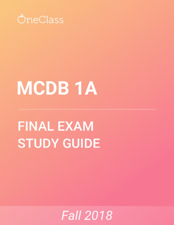 MCDB 1A Study Guide - Comprehensive Final Exam Guide - Starch, Ribosome ... MCDB 1A Study Guide - Comprehensive Final Exam Guide - Starch, Ribosome ...