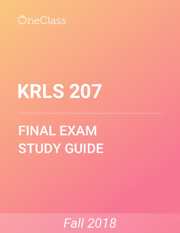 KRLS 207 Study Guide - Comprehensive Final Exam Guide - Disability ... KRLS 207 Study Guide - Comprehensive Final Exam Guide - Disability ...