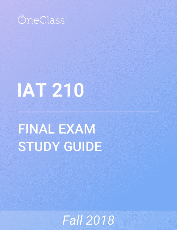 IAT 210 Study Guide - Comprehensive Final Exam Guide - Video Game ...