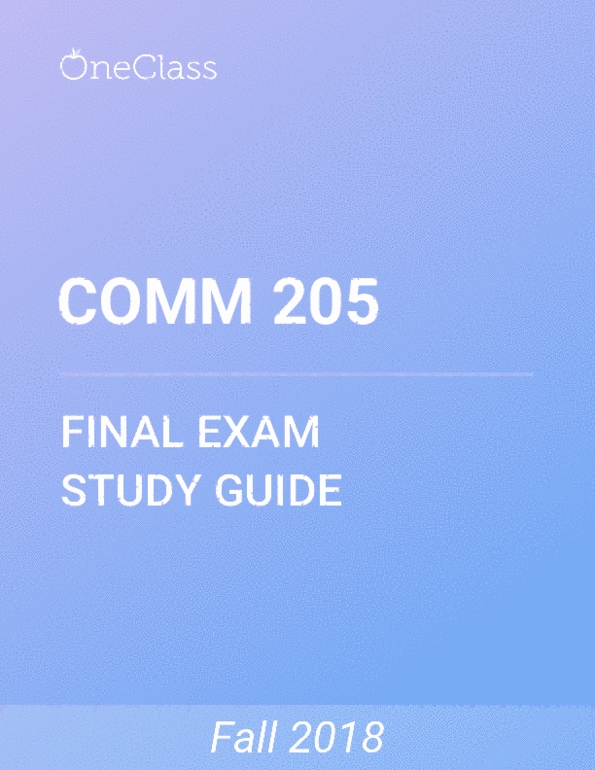 COMM 205 Study Guide - Comprehensive Final Exam Guide - Database, Time ... COMM 205 Study Guide - Comprehensive Final Exam Guide - Database, Time ...