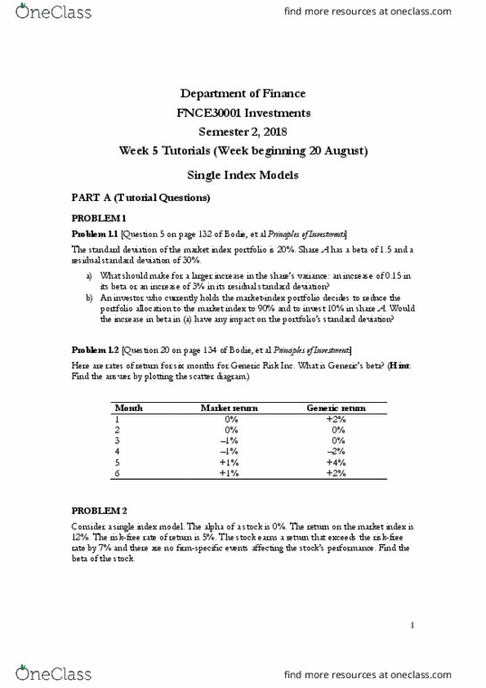 FNCE30001 Study Guide - Spring 2018, Final - Explained Variation ...