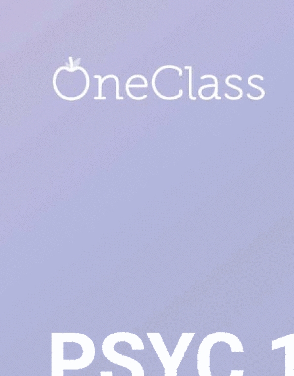 PSYC 101 Final: UBC - PSYC101 Final Exam 2015 Winter Solutions - OneClass PSYC 101 Final: UBC - PSYC101 Final Exam 2015 Winter Solutions - OneClass