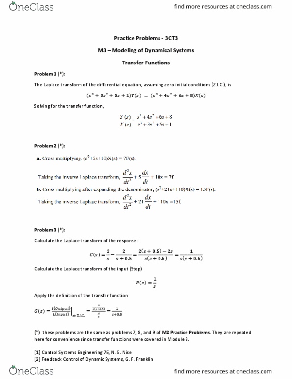PROCTECH 3CT3 Study Guide - Fall 2018, Midterm - Free Body Diagram