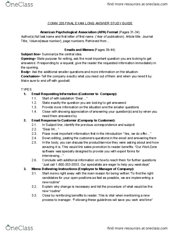 COMM 205 Final: COMM 205 - BIG QUESTION FORMATS - OneClass COMM 205 Final: COMM 205 - BIG QUESTION FORMATS - OneClass