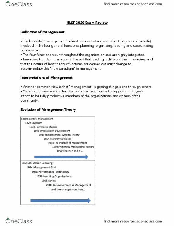 HLST 2030 Study Guide - Fall 2018, Final - Social Skills, Transactional ...