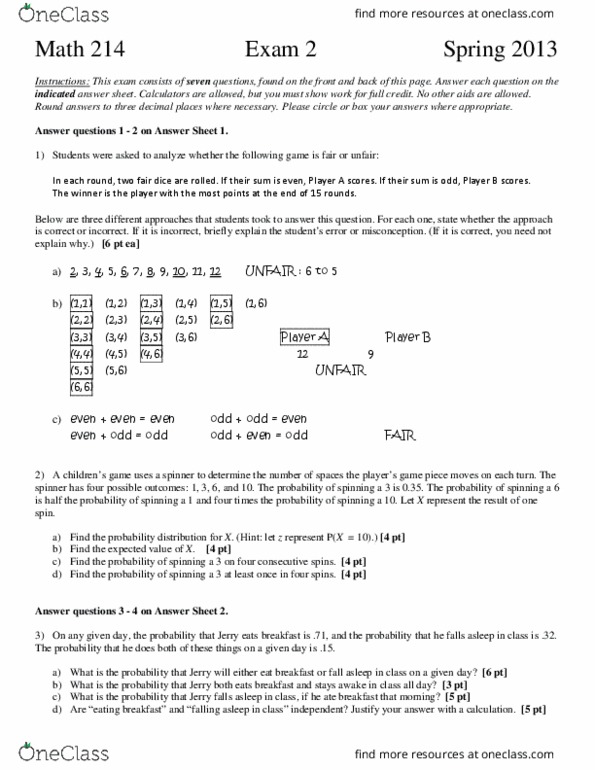 MATH 214 Study Guide - Spring 2019, Midterm - Response Bias
