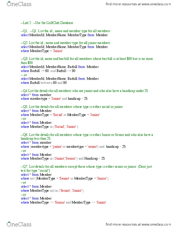 ITM 500 : ITM500 - LAB 2 SOLUTION.doc - OneClass