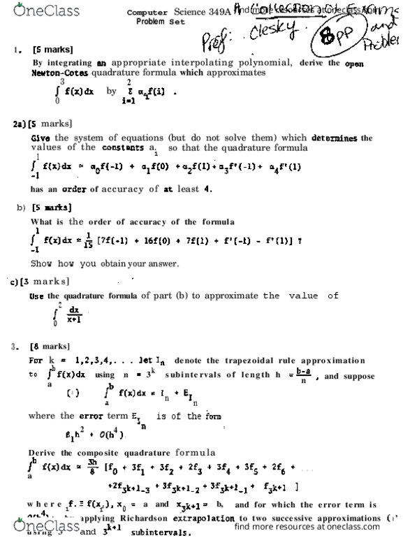 CSC 349A Midterm: CSC 349 UVic Csc 349a Sample Problems 1999 - OneClass