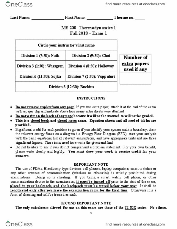 ME 20000 Midterm: Exam1_Fall2018 - OneClass