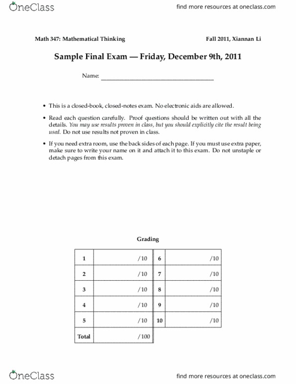 MATH 347 Final: MATH 347 UIUC math347finalsamplesolutionsfinal exam ...