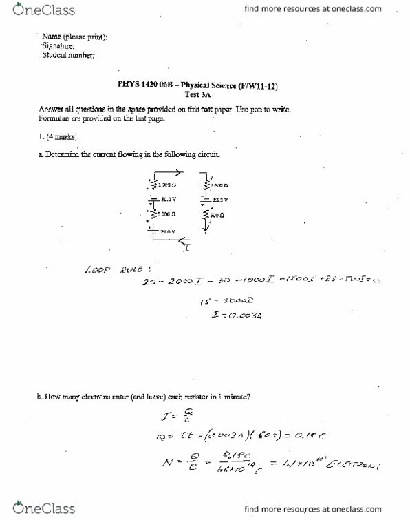PHYS 1420 Midterm: Physics 1420 T3A_1420_fw11-12 - OneClass PHYS 1420 Midterm: Physics 1420 T3A_1420_fw11-12 - OneClass