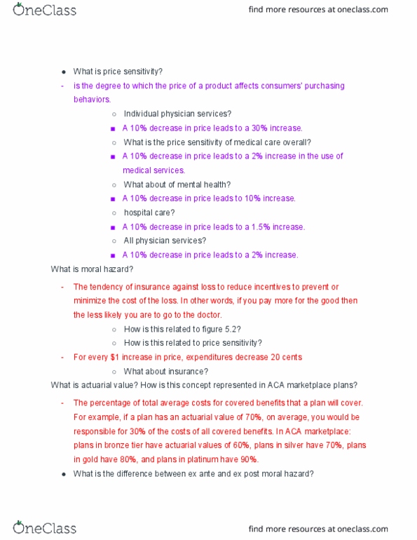SPEA-H 124 Midterm: Healthcare Exam 2 - OneClass