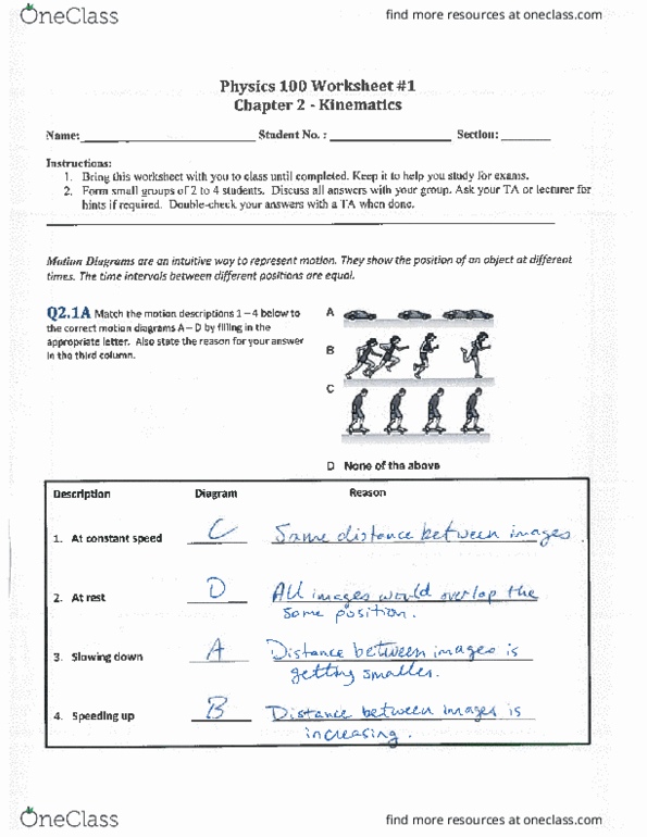 PHYS 100 Final: PHYS 100 Lecture : Worksheet1-Kinematics-2018-vfinal ... PHYS 100 Final: PHYS 100 Lecture : Worksheet1-Kinematics-2018-vfinal ...