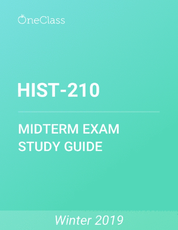 HIST-210 Study Guide - Winter 2019, Comprehensive Midterm Notes - Paris ... HIST-210 Study Guide - Winter 2019, Comprehensive Midterm Notes - Paris ...