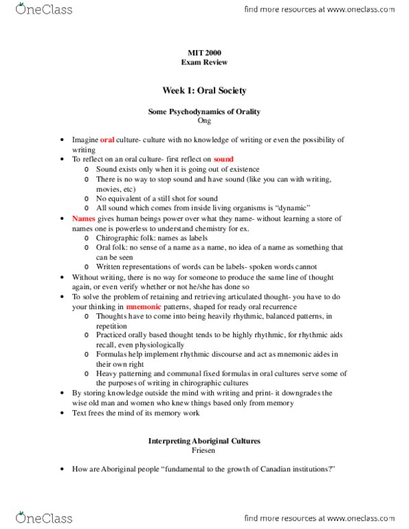 Media, Information and Technoculture 2000F/G Final: MIT 2000 Exam ...