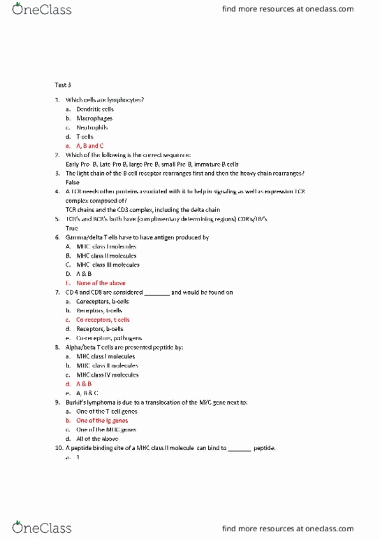 PCB 3233 Midterm: PCB 3233 Exam 3 - OneClass PCB 3233 Midterm: PCB 3233 Exam 3 - OneClass