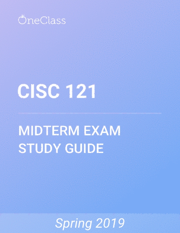 CISC 121 Study Guide - Winter 2019, Comprehensive Final Exam Notes ... CISC 121 Study Guide - Winter 2019, Comprehensive Final Exam Notes ...