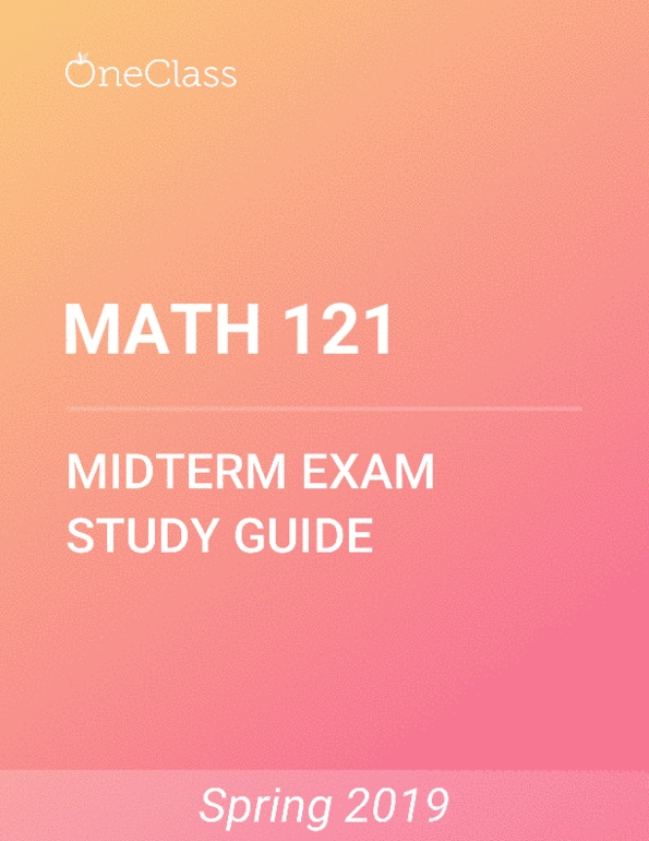 MATH 121 Study Guide - Winter 2019, Comprehensive Final Exam Notes ...