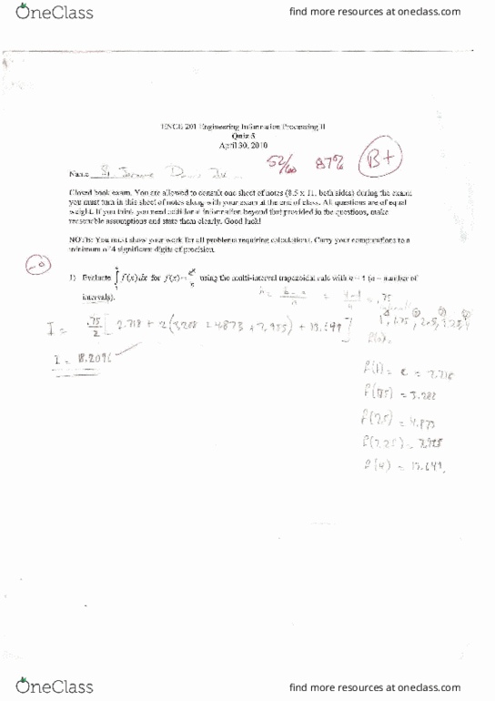 ENCE 201 Midterm: Mid-Term - OneClass