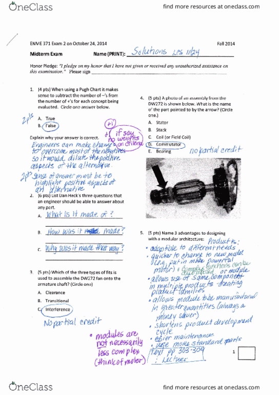 ENME 371 Midterm: Exam 2 - OneClass