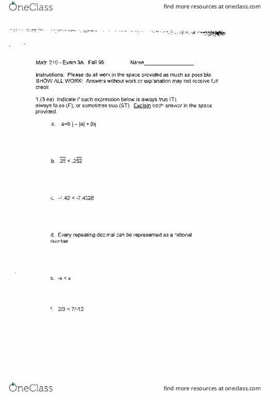 MATH 212 Midterm: Exam 4 - OneClass