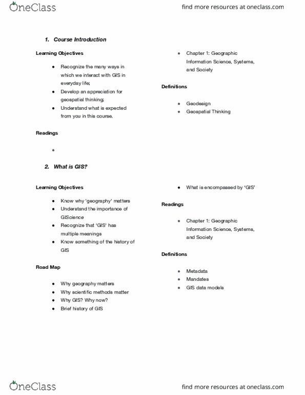 GEOB 370 Study Guide - Fall 2016, Midterm - Data Modeling, Visual ...