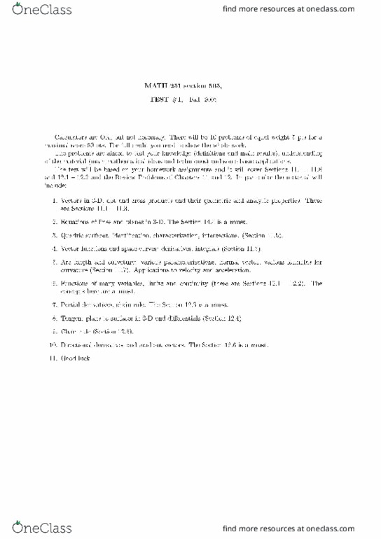 MATH 251 Midterm: Exam 1 - OneClass MATH 251 Midterm: Exam 1 - OneClass