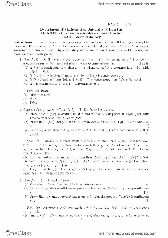 MATH 3333 Midterm: Exam 3 - OneClass