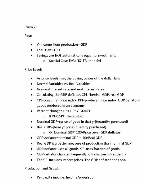 ECON 2105 Midterm: ECON 2105 Exam 2 Study Guide.pdf - OneClass