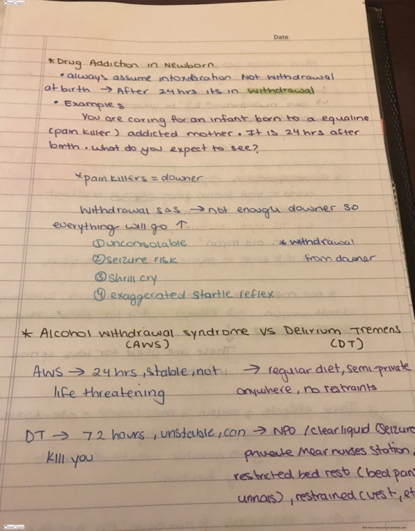 NSE 418 Final: Drug Addiction in Newborn ( Mark Klimek) - OneClass