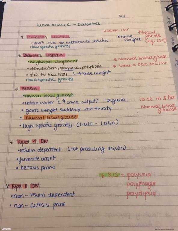 NSE 418 Final: Mark Klimek- Diabetes - OneClass