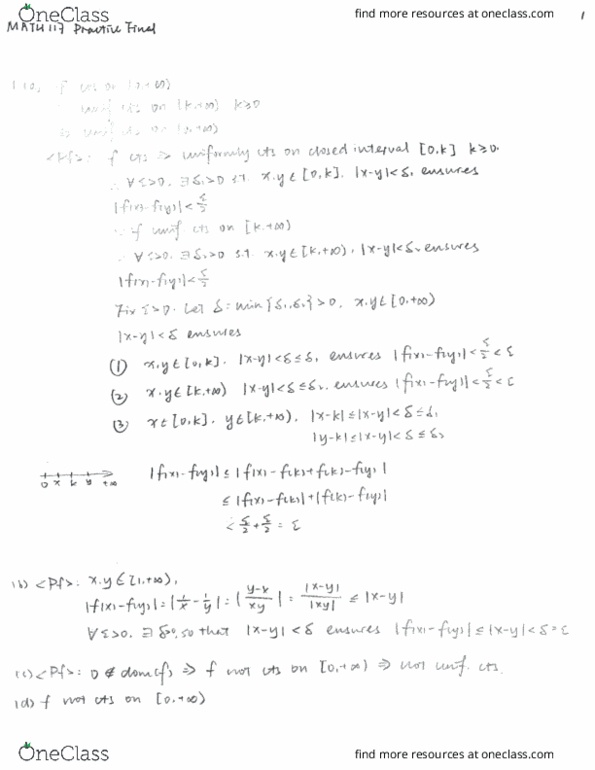 MATH 117 Study Guide - Fall 2019, Final - Subsequence MATH 117 Study Guide - Fall 2019, Final - Subsequence