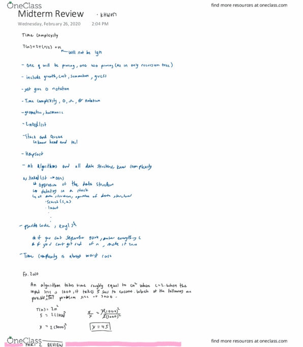 COE 428 Midterm: Midterm Review - OneClass