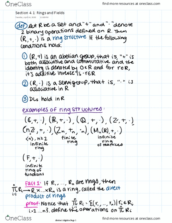 Class Notes for MATH 3311 at University of Texas at Dallas (UT-DALLAS)