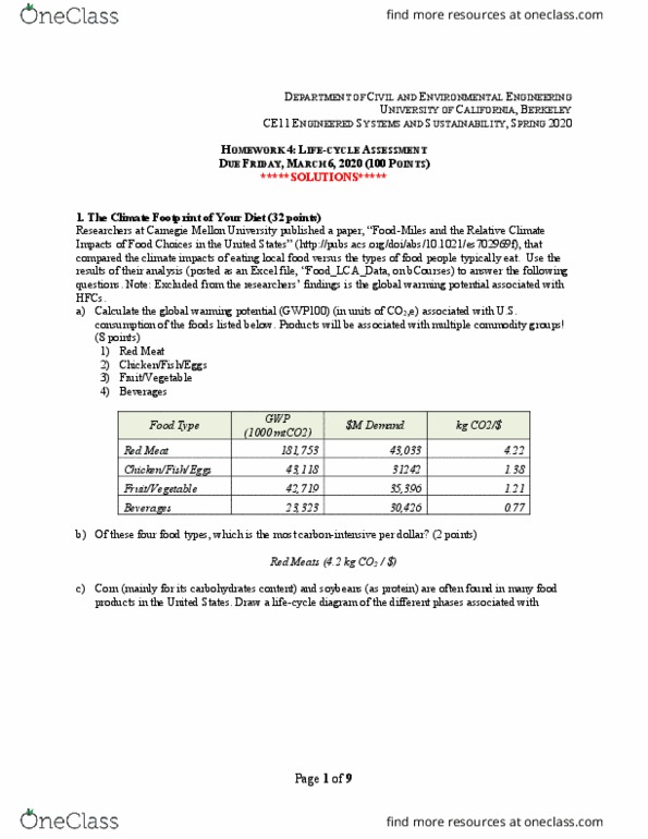 CIV ENG 11 Study Guide - Fall 2018, Final - Global Warming Potential ...