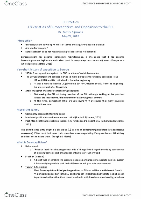 Physics 102 Lecture Notes Fall 2020 Lecture 1 Maastricht Treaty