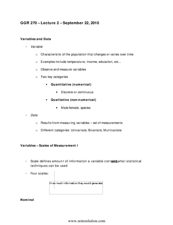 GGR270H1 Final: Week 2 Study Notes - OneClass